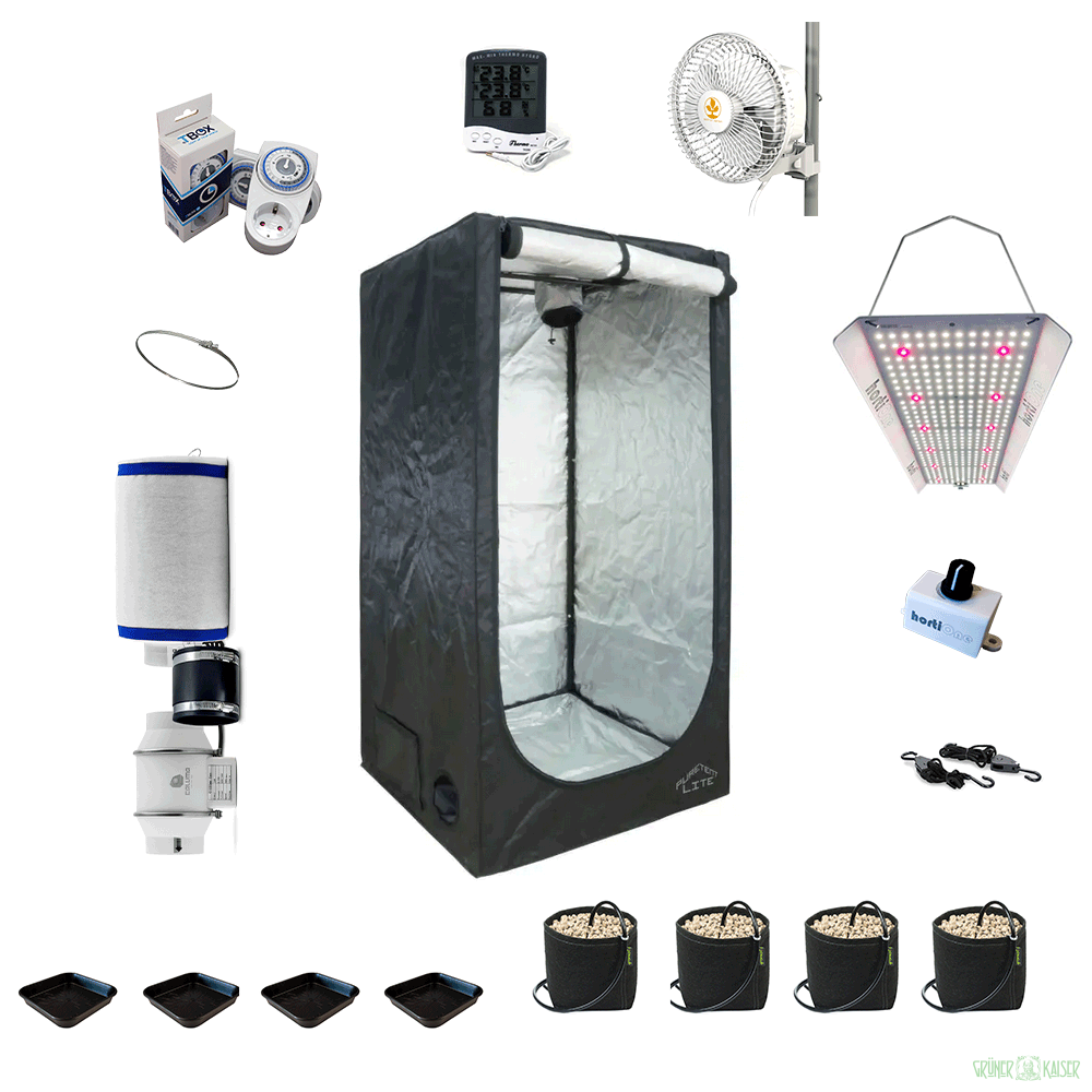 LOW BUDGET Grow Komplettset 80x80x180 LED (Set Nr.1) - CBD Hanfproduk
